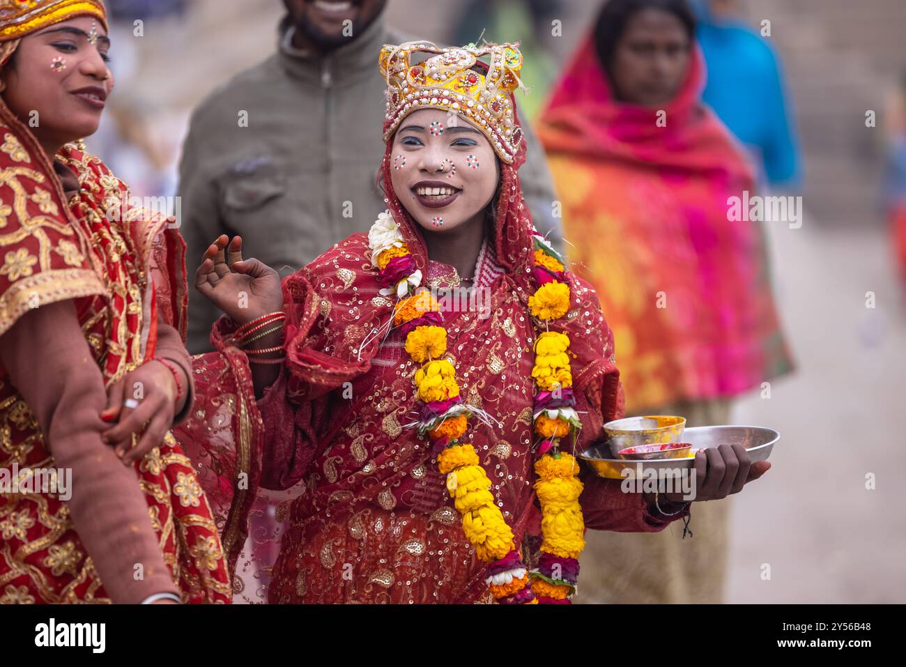 Tourists and local people visiting kashi to worship lord shiva and take ...
