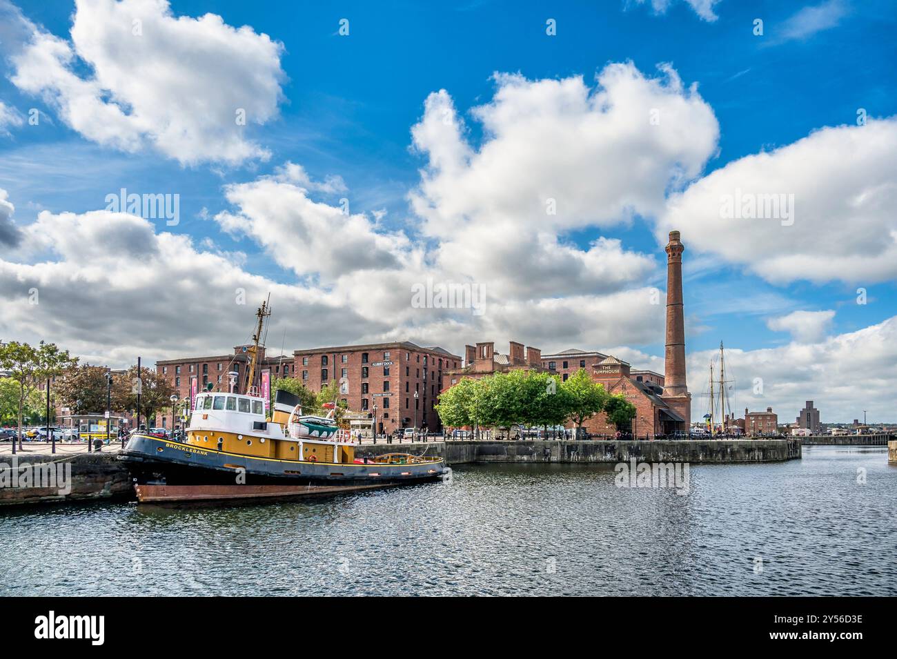This colourful street scene image in Liverpool around the famous Albert ...