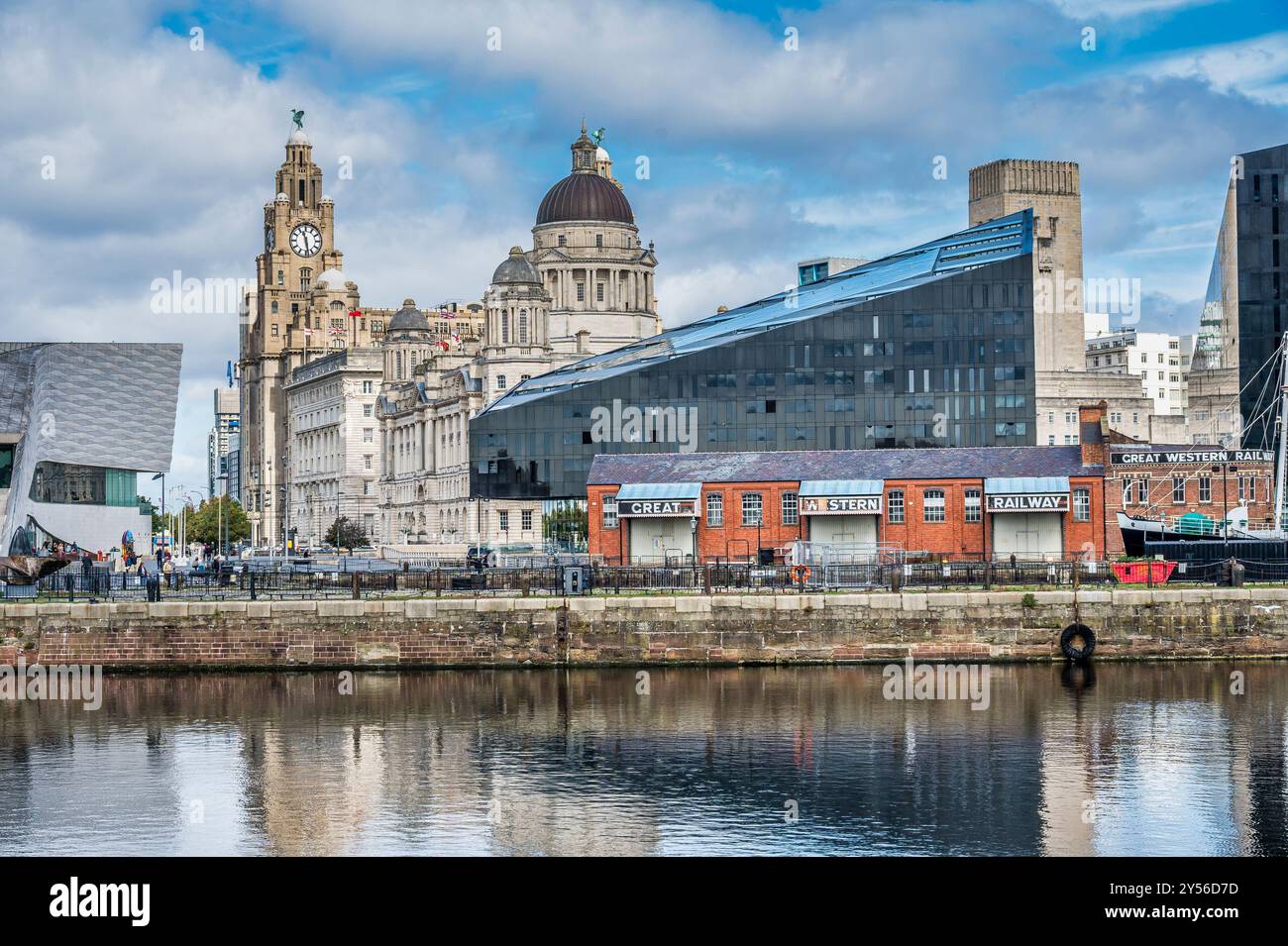 This colourful street scene image in Liverpool around the famous Albert ...