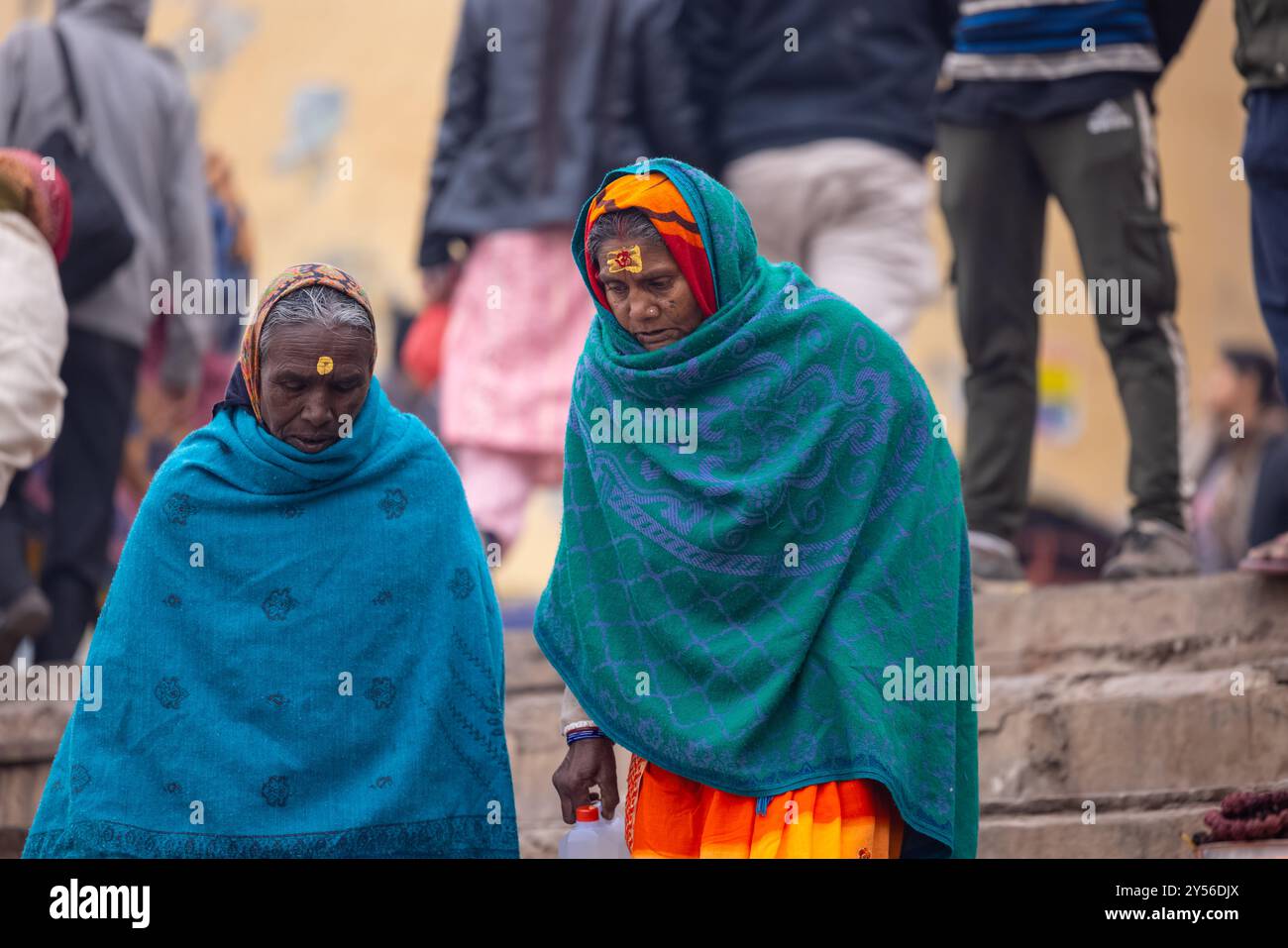 Tourists and local people visiting kashi to worship lord shiva and take ...
