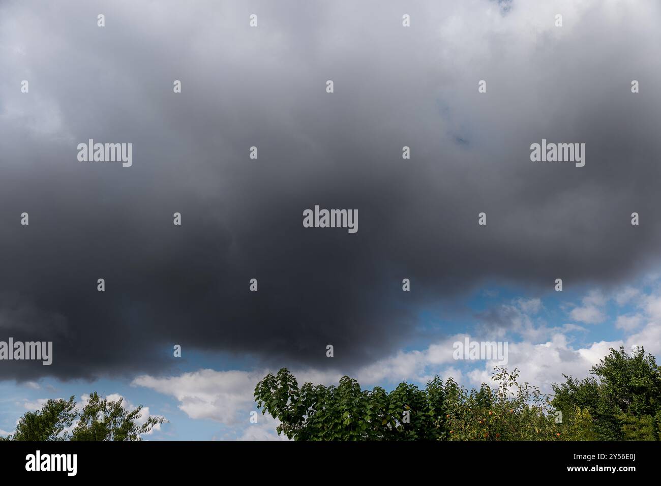 Sudden storm in the summer. Dark clouds. Climate change concept Stock ...