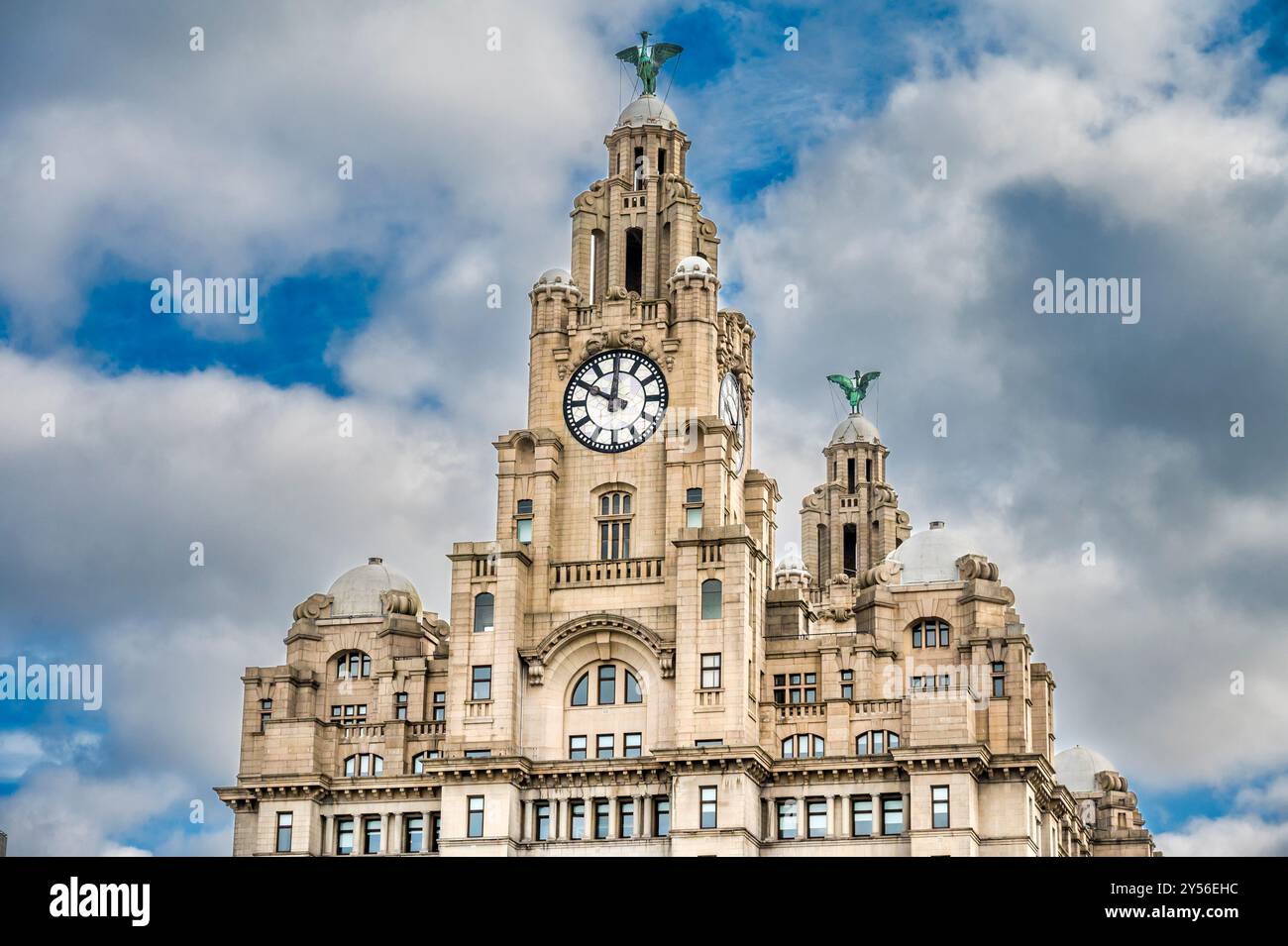 Colourful image of the world famous Liverpool waterfront buildings ...