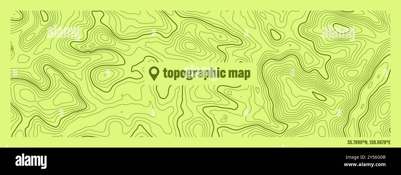 Colorful topographic map with contour lines. Geographic terrain grid ...
