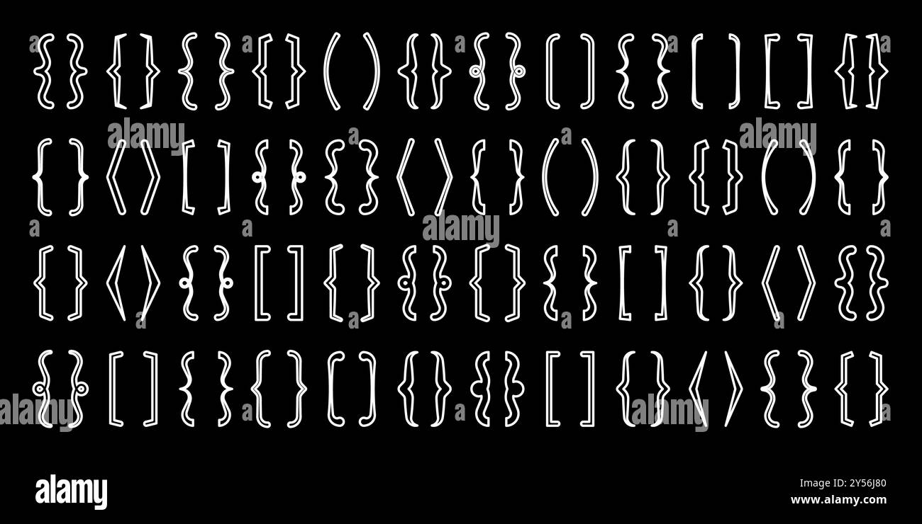 Text brackets collection, black quotation box. Curly, square and corner ...