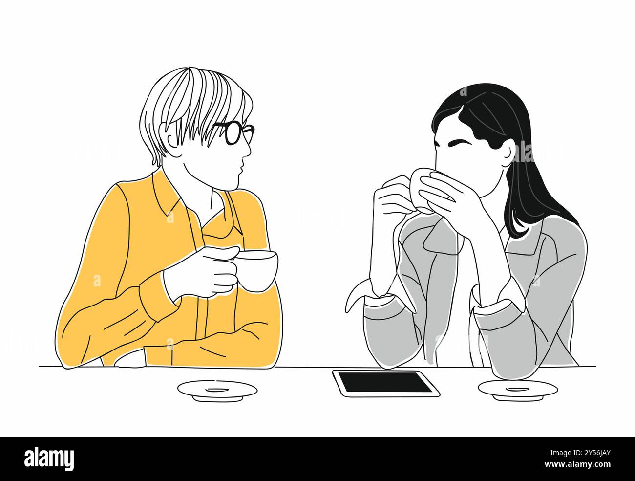 Two women having business meeting Stock Vector Images - Alamy