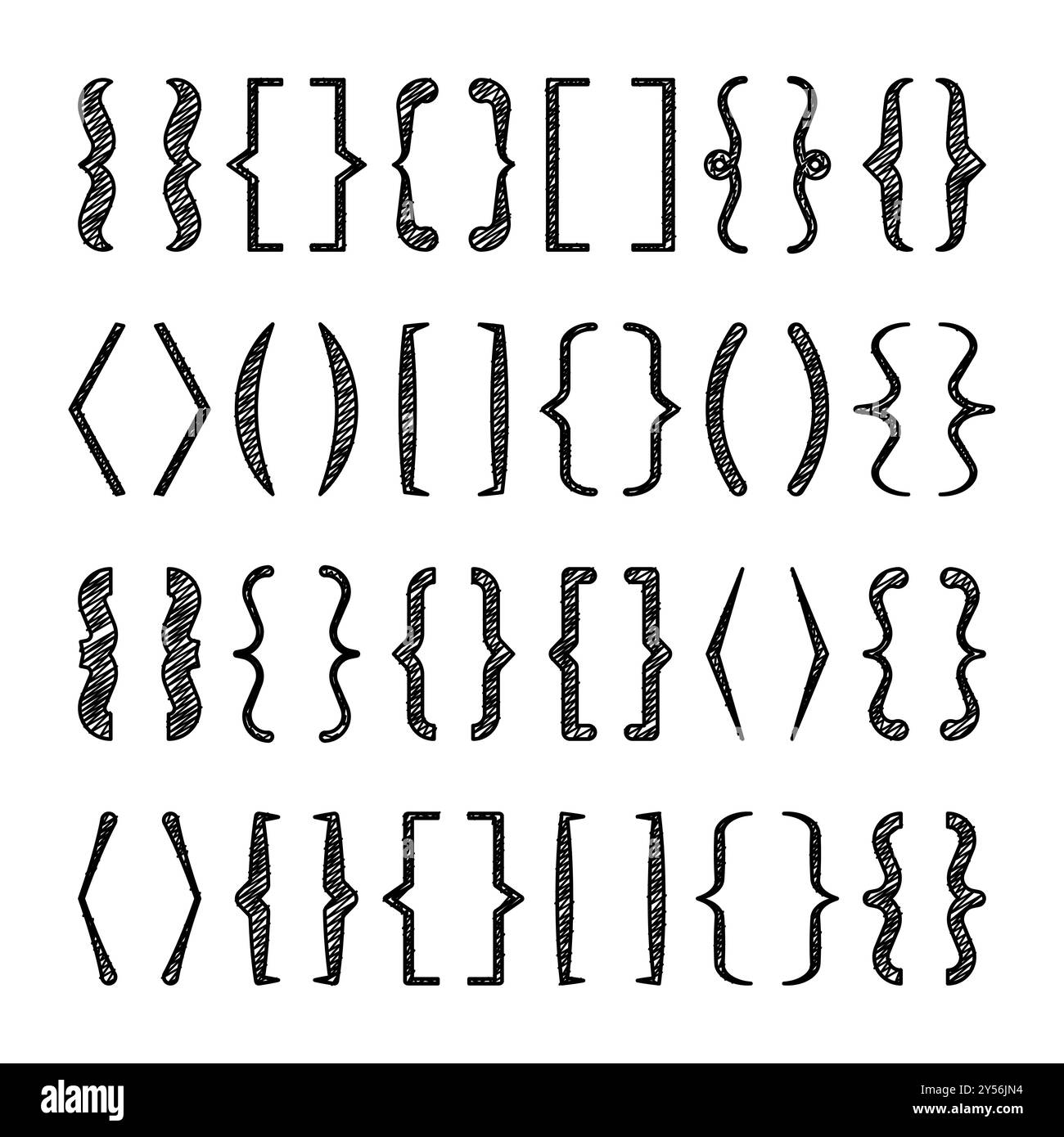 Shaded text brackets, black quotation box. Curly, square and corner ...