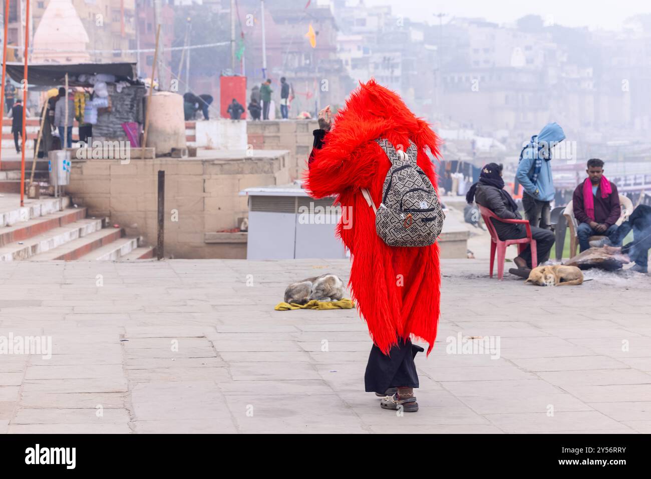 Tourists and local people visiting kashi to worship lord shiva and take ...