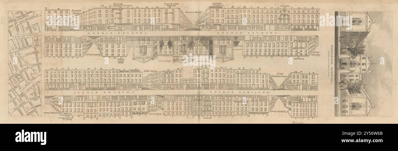 Tallis London Street View #65 Charles Street (now Mortimer Street) 1839 ...