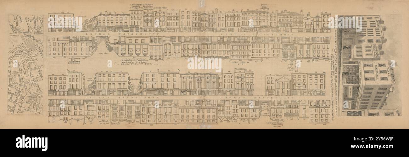 Tallis London Street View #55 Aldersgate Street (North) 1839 old ...
