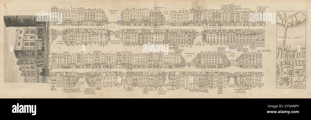 Tallis London Street View #19 Strand (#2 Centre West) 1838 old antique ...