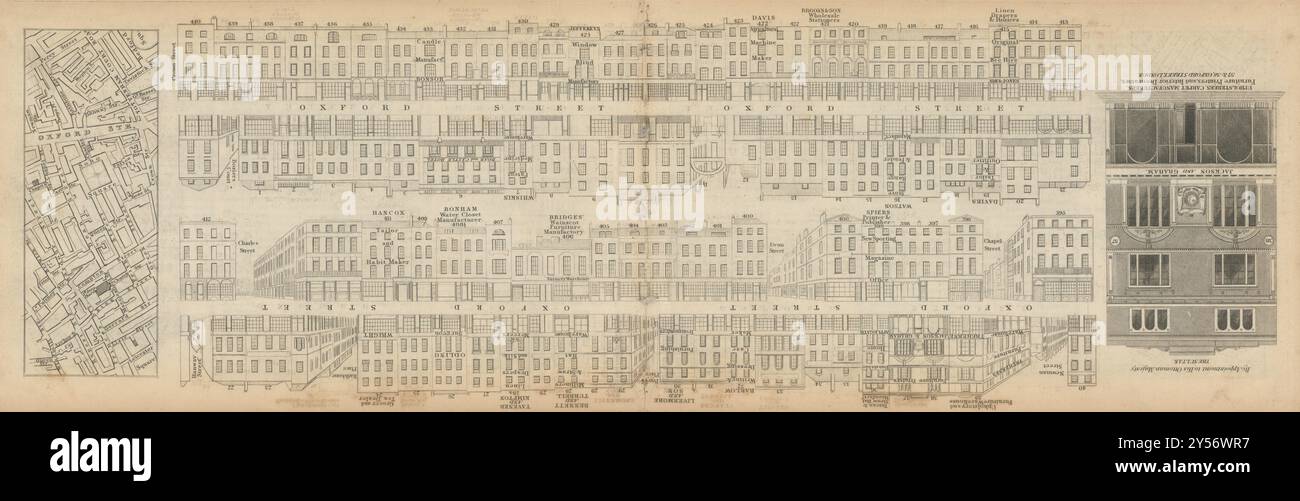 Tallis London Street View #40 Oxford Street (#6, East) 1839 old antique ...