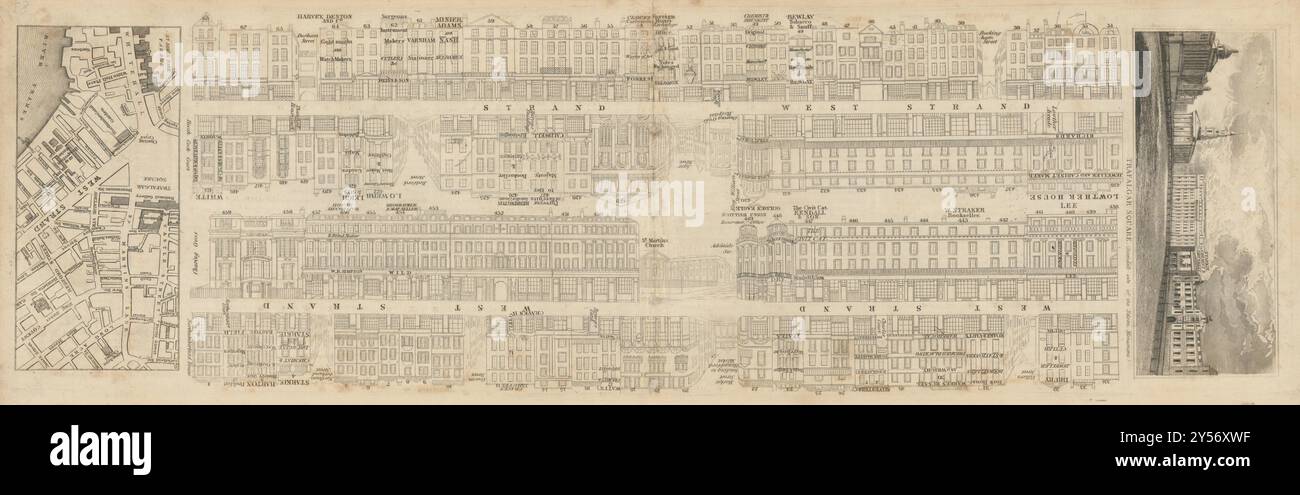 Tallis London Street View #13 Strand (#1 West) 1838 old antique map ...