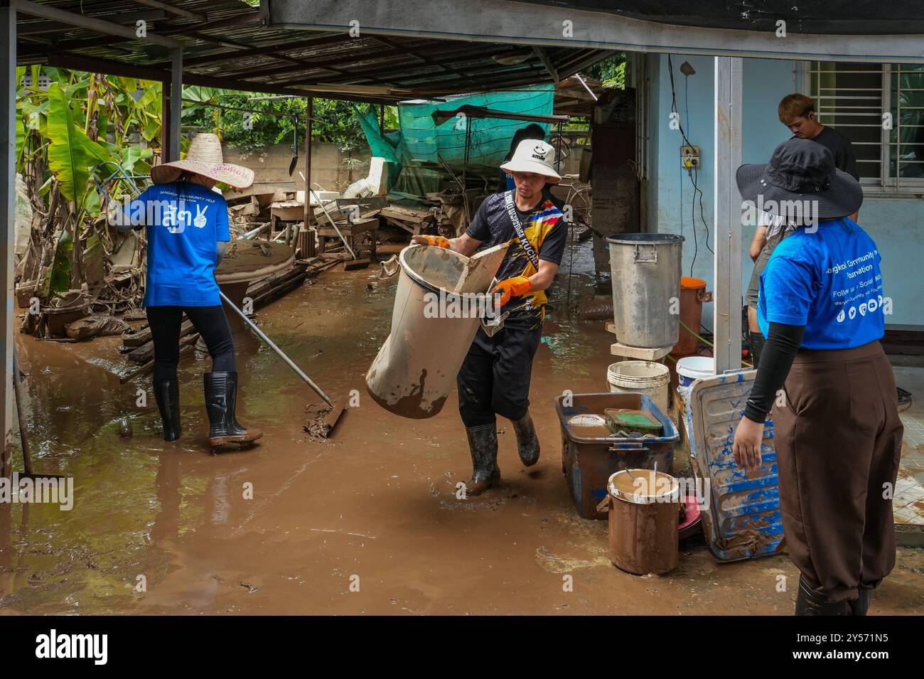 September 18, 2024, Chiang Rai, Thailand: A team of volunteers from the ...