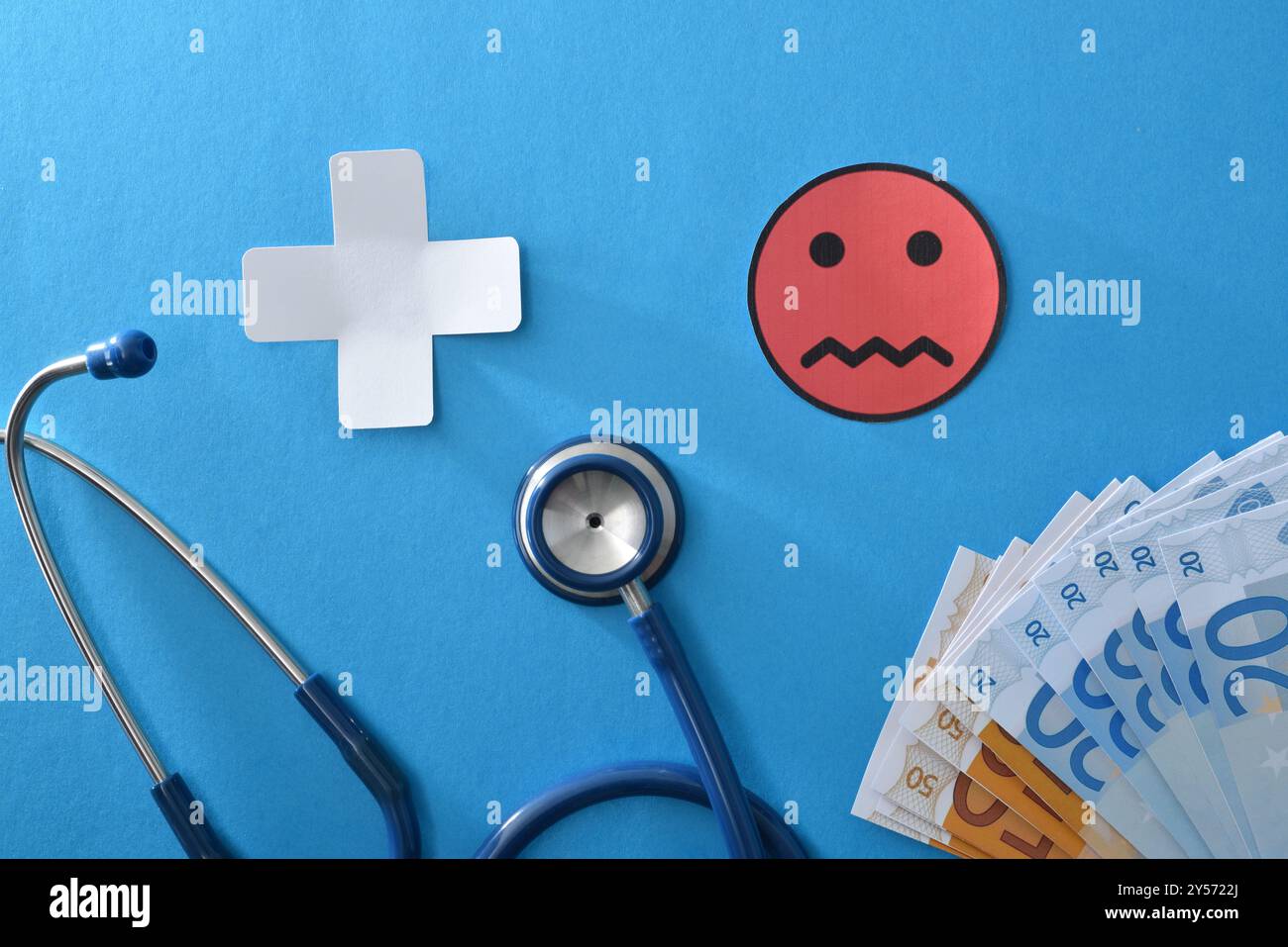 General disagreement with costs in medicine with money, angry emoticon ...