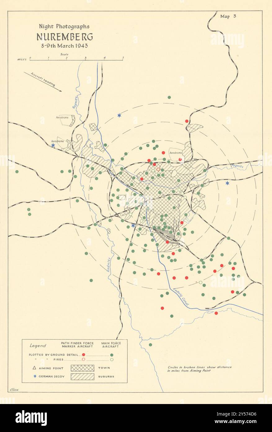Nuremberg 8-9th March 1943 RAF bombing impact assessment. World War Two ...