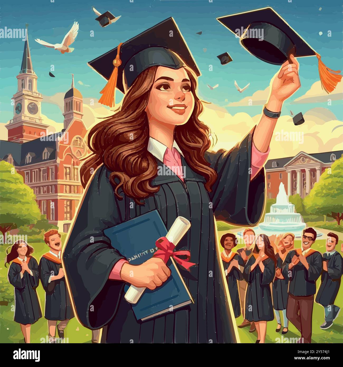 In new gown woman Stock Vector Images - Alamy