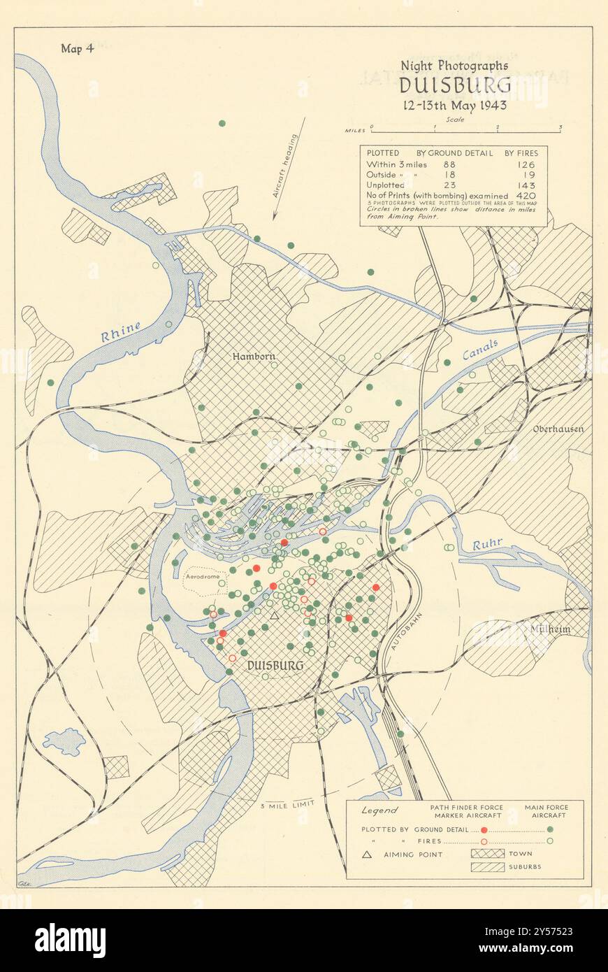 Duisburg 12-13th May 1943 RAF bombing impact assessment. World War Two ...