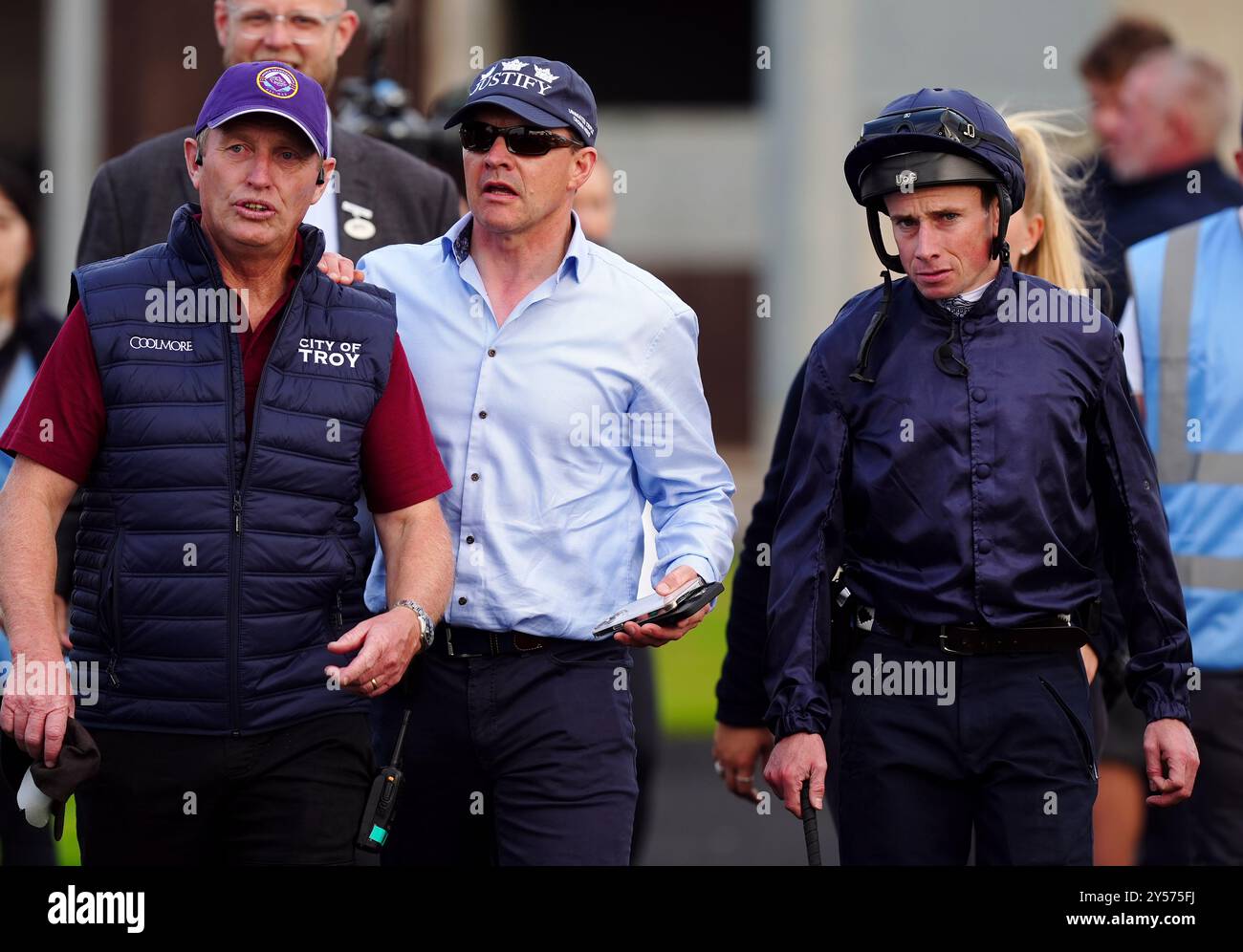 Trainer Aidan O'Brien and jockey Ryan Moore at Southwell Racecourse ...
