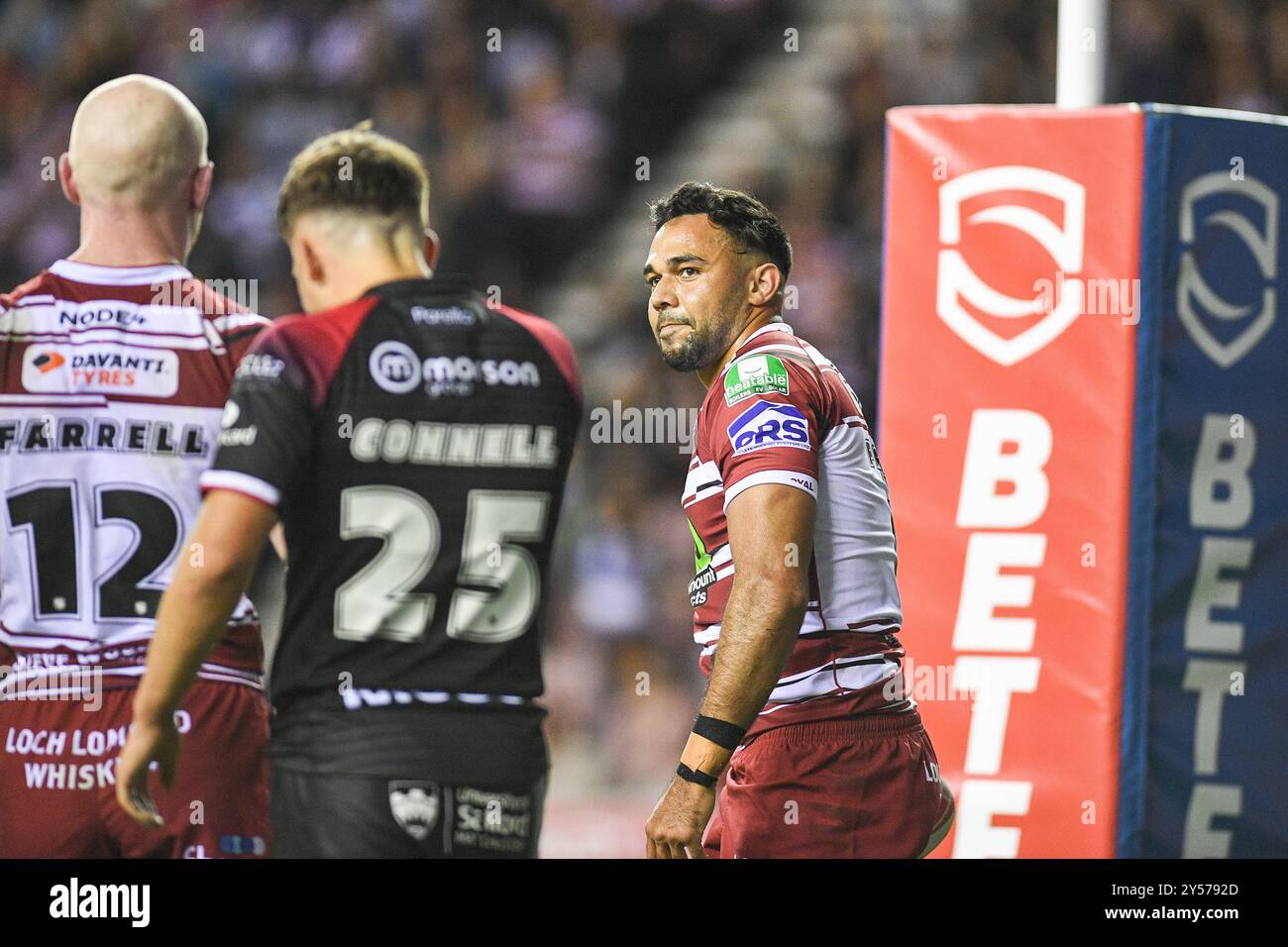 Wigan, England. 19th September 2024 - Bevan French of Wigan Warriors ...