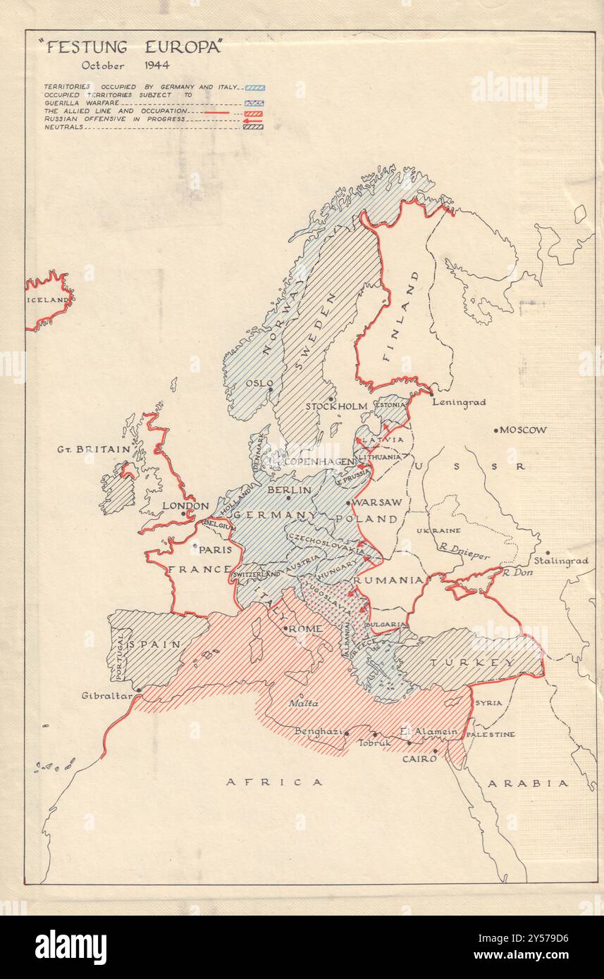 Festung Europa / Fortress Europe, October 1944. World War Two 1956 old ...