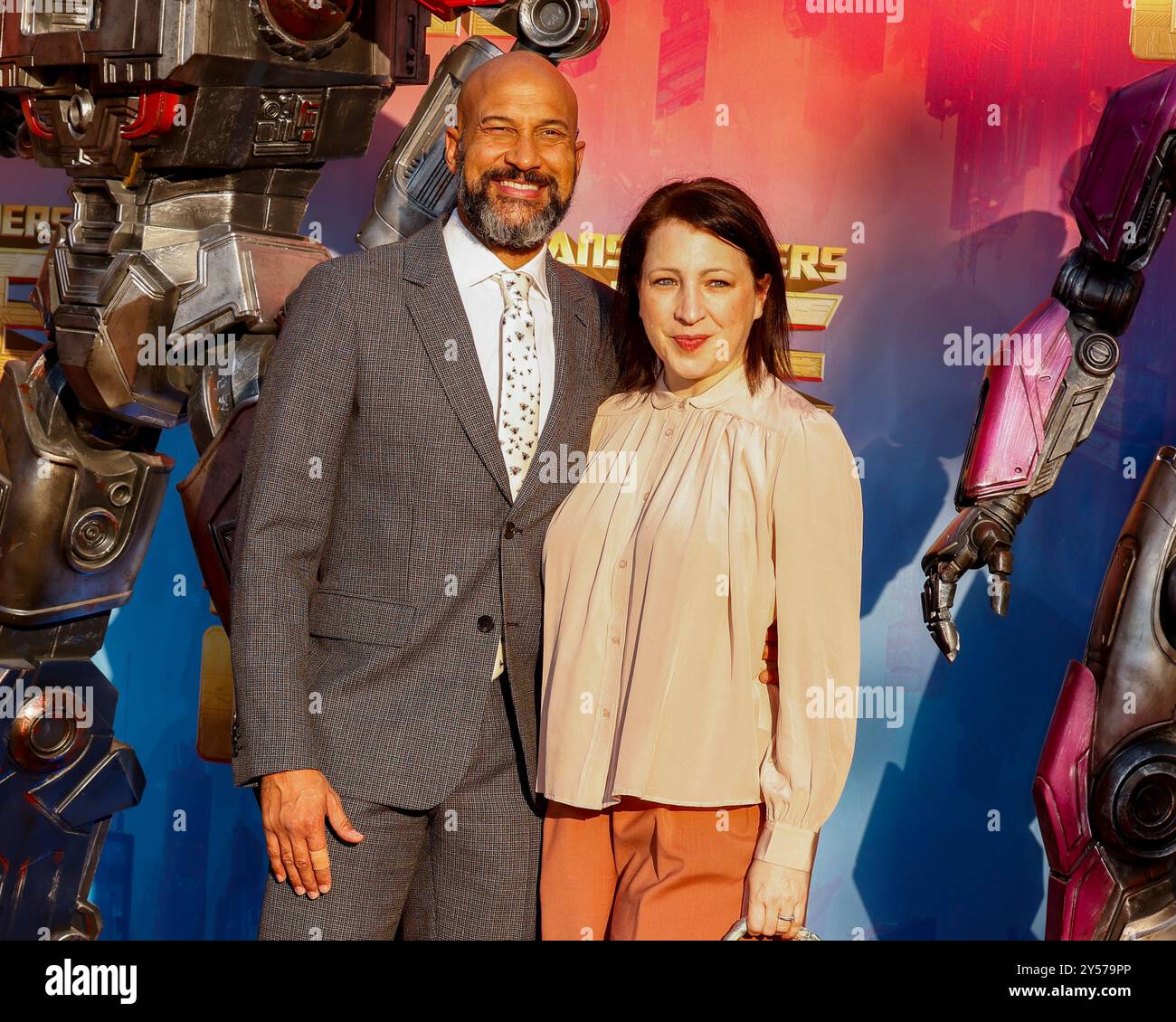 Keegan-Michael Key and Elle Key attend the Transformers One European ...