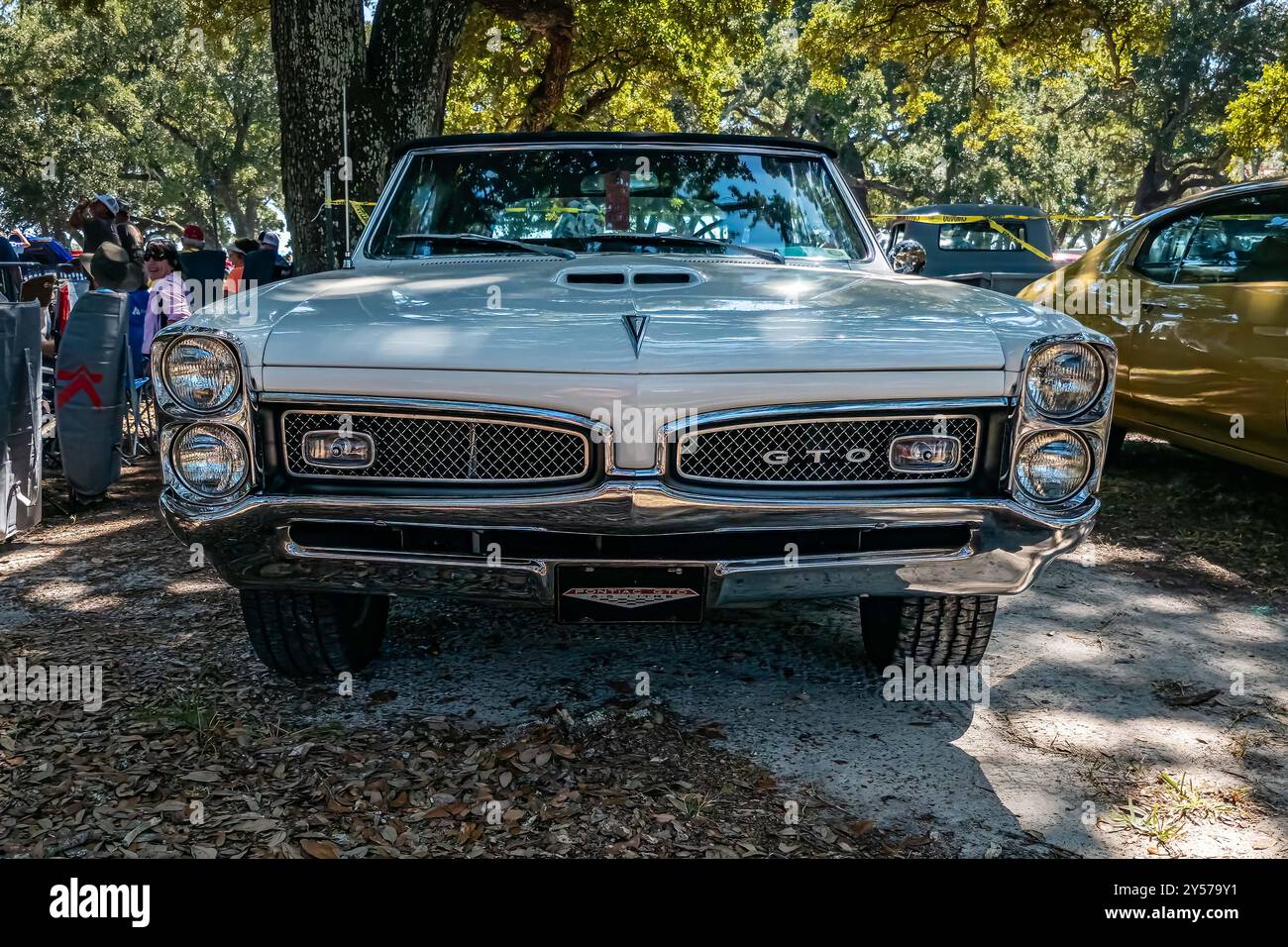 Gulfport, MS - October 02, 2023: Low perspective front view of a 1966 ...
