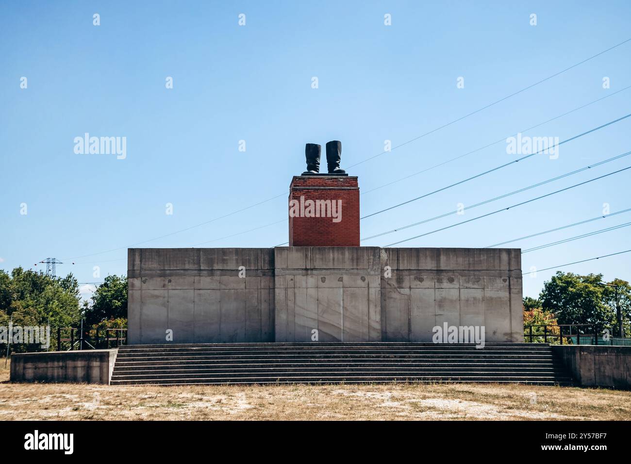 Budapest, Hungary - August 10, 2024: "Stalin's boots", Memento Park ...