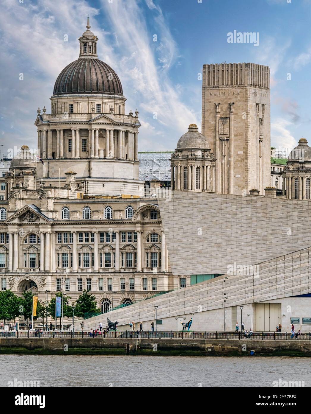 Edwardian baroque style Port of Liverpool building, one of Three Graces ...