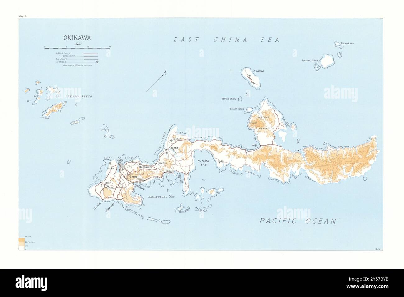 Okinawa 1945. Road railways airfield. World War Two 1969 old vintage ...