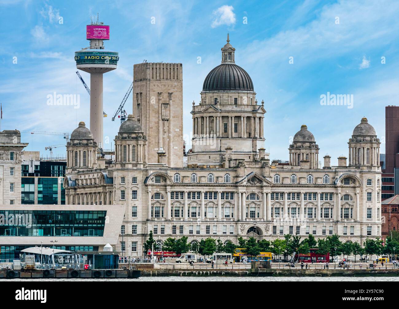 St John's Beacon Radio City observation tower and grand domed Edwardian ...