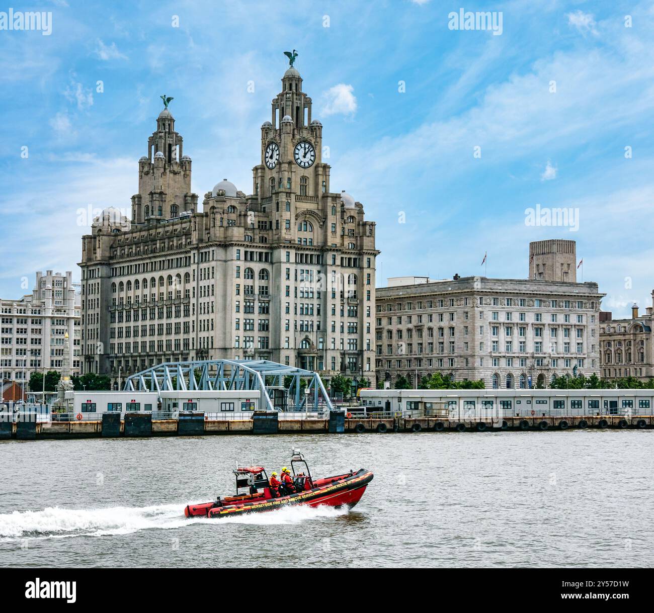 Merseyside Fire and Rescue rigid inflatable speed boat, River Mersey ...