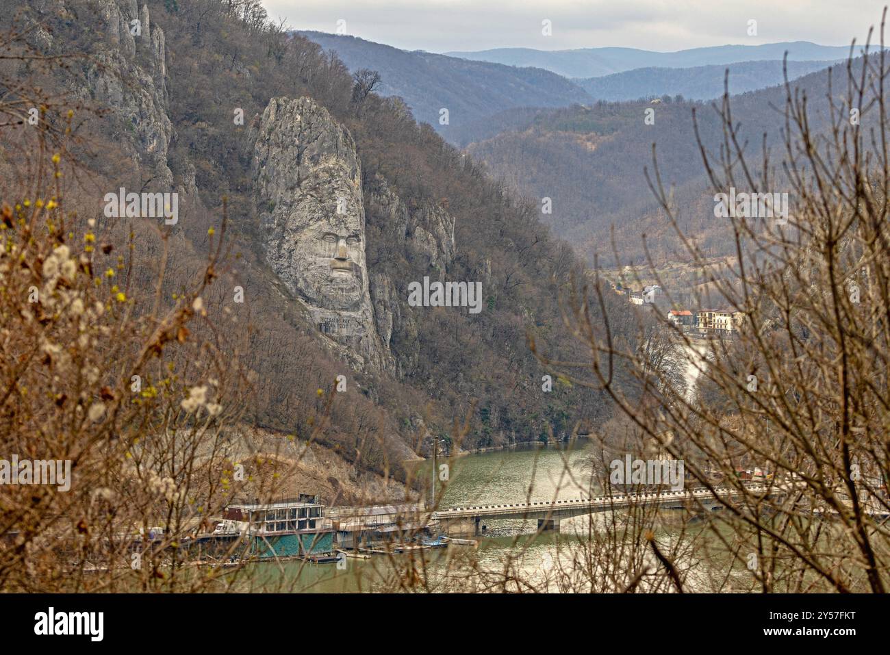 Rock Sculpture of Decebalus Last King of Dacia Colossal Face Carving in ...