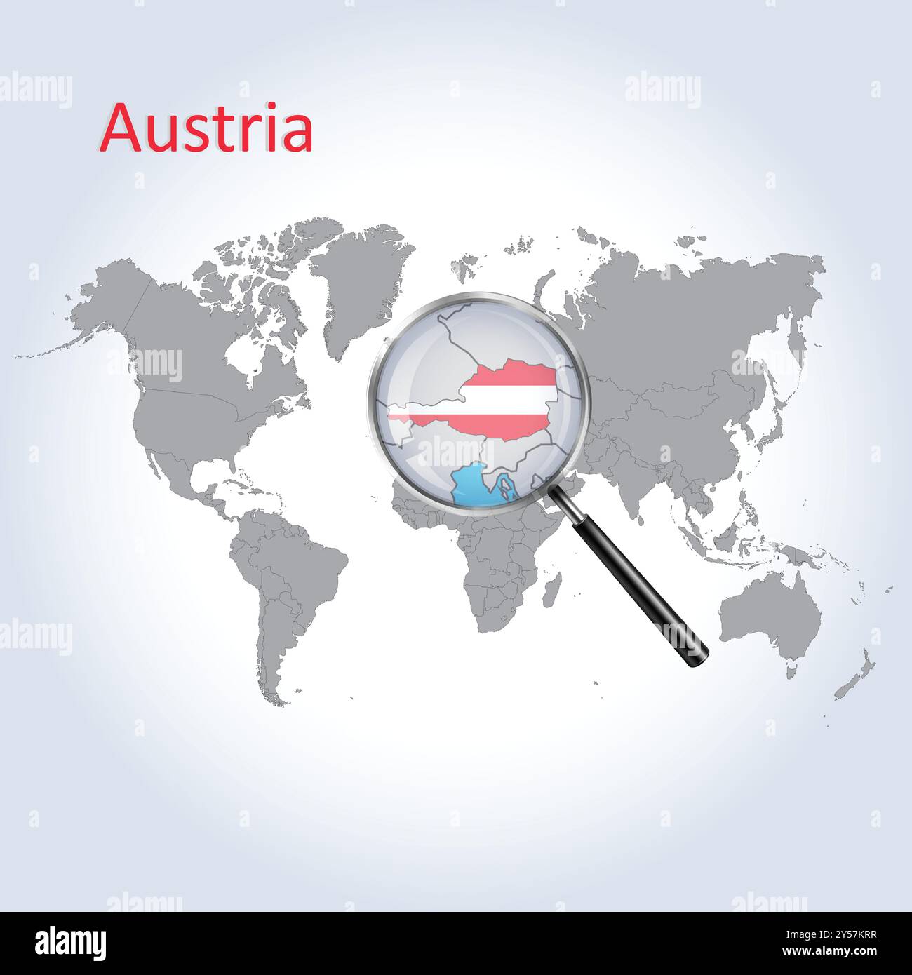 Austria Magnified Map and Flag, Austria Enlargement Maps, Vector Art Stock Vector Image & Art ...