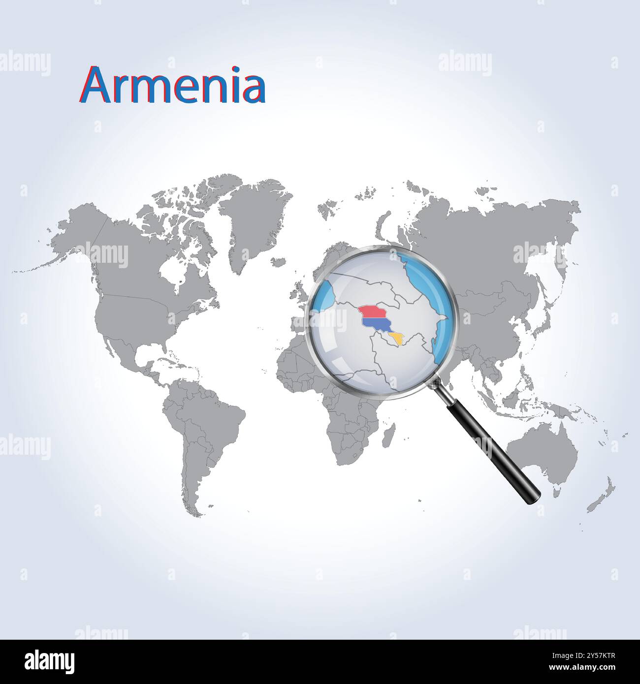 Armenia magnified map hi-res stock photography and images - Alamy