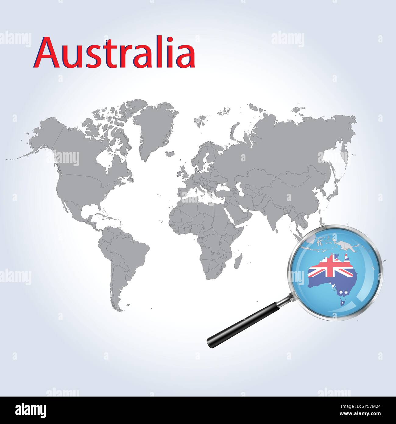 Australia magnified map hi-res stock photography and images - Alamy