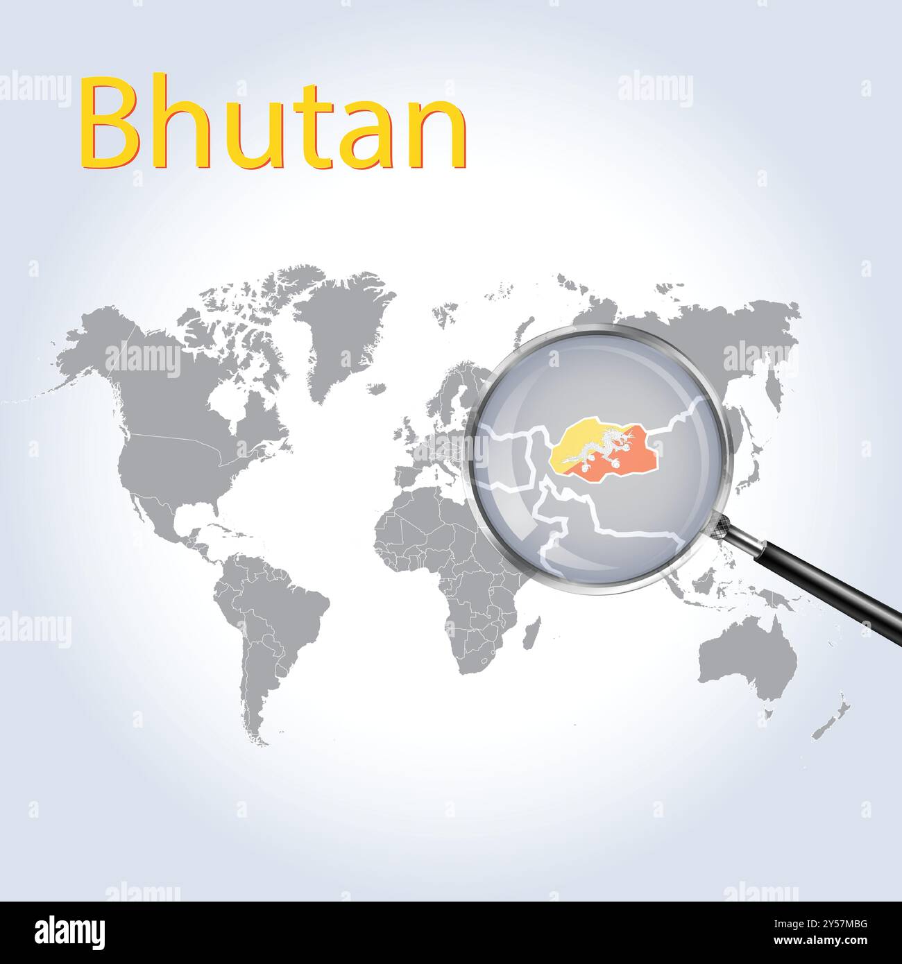 Bhutan magnified map hi-res stock photography and images - Alamy