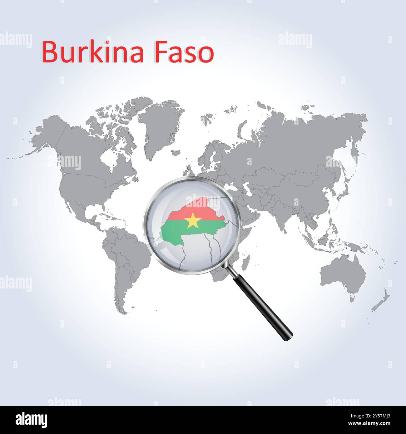 Burkina Magnified Map and Flag, Burkina Enlargement Maps, Vector Art ...