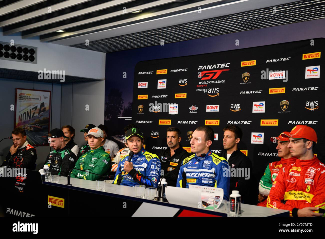 Monza, Italy. 20th September, 2024. The Italian drivers at the Press ...