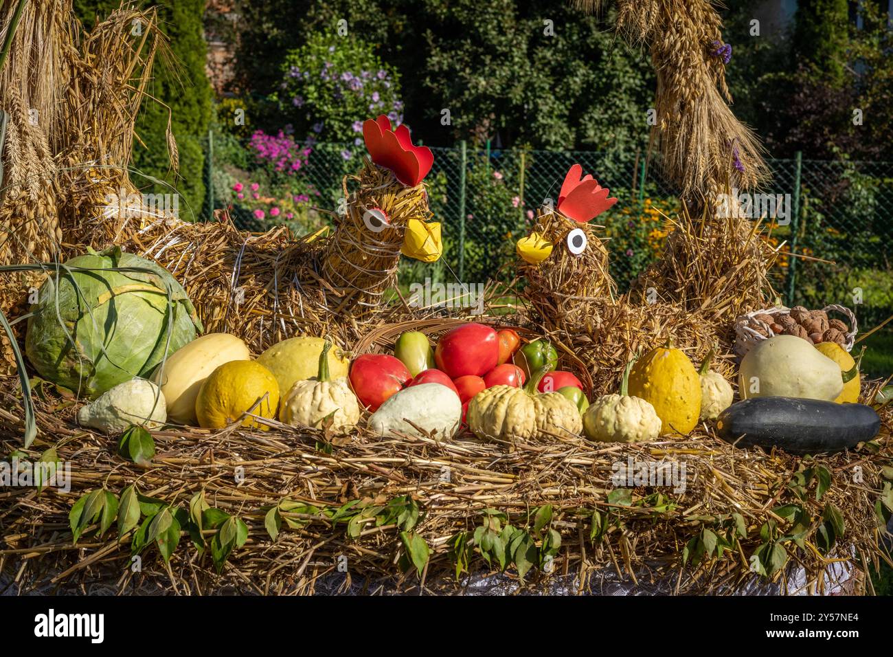 Domanice, Poland - August 24, 2024: Autumnal decoration at the harvest ...