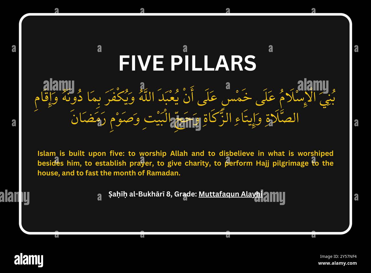 Calligraphy Islamic Hadees, Islamic Hadith, FIVE PILLARS of Islam ...