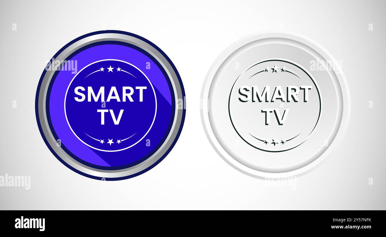 High Definition TV Icon Button Set Design Illustration Stock Vector ...