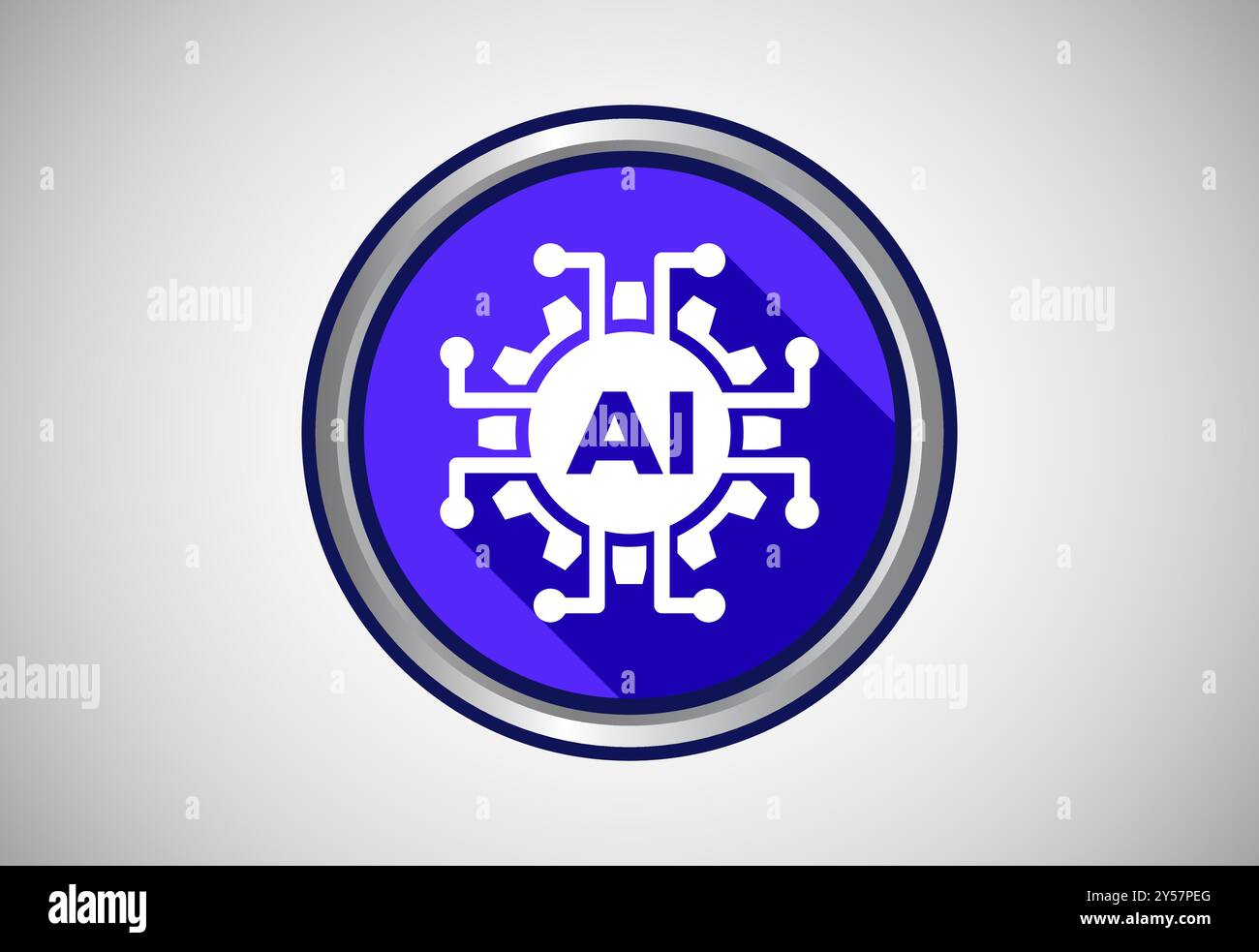 Artificial Intelligence icon button For Mobile and Web Stock Vector ...