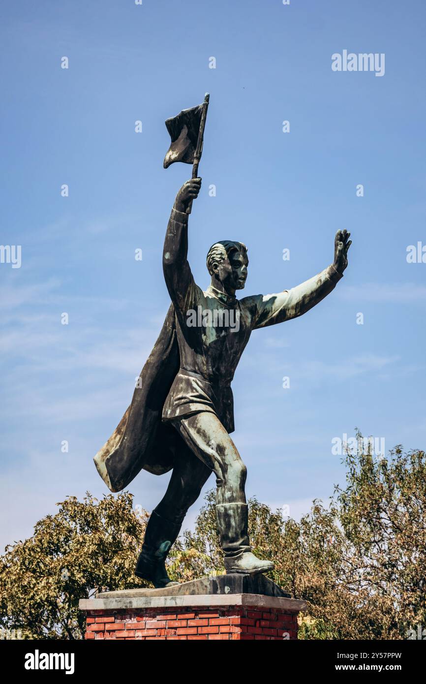 Budapest, Hungary - August 10, 2024: Captain Steinmetz, sculptor Mikus ...