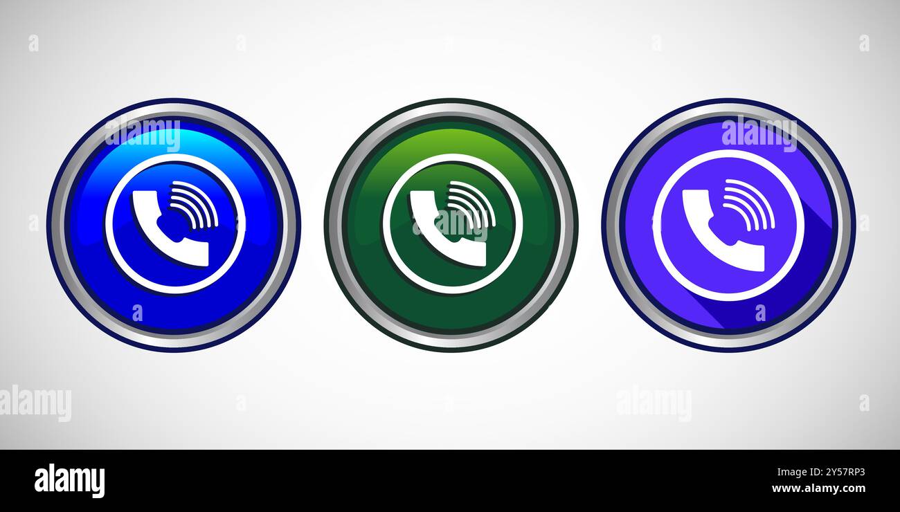 Call Us Now Phone Icon Button Set Design Illustration Stock Vector ...