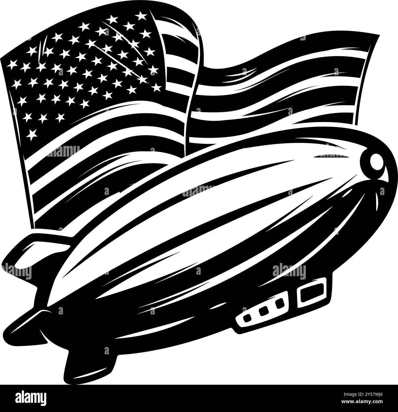 American flag sky background Black and White Stock Photos & Images - Alamy