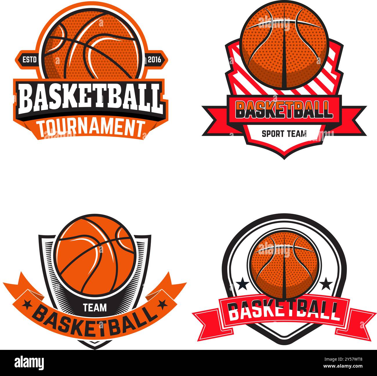 Set of basketball labels and logos and design elements for basketball ...