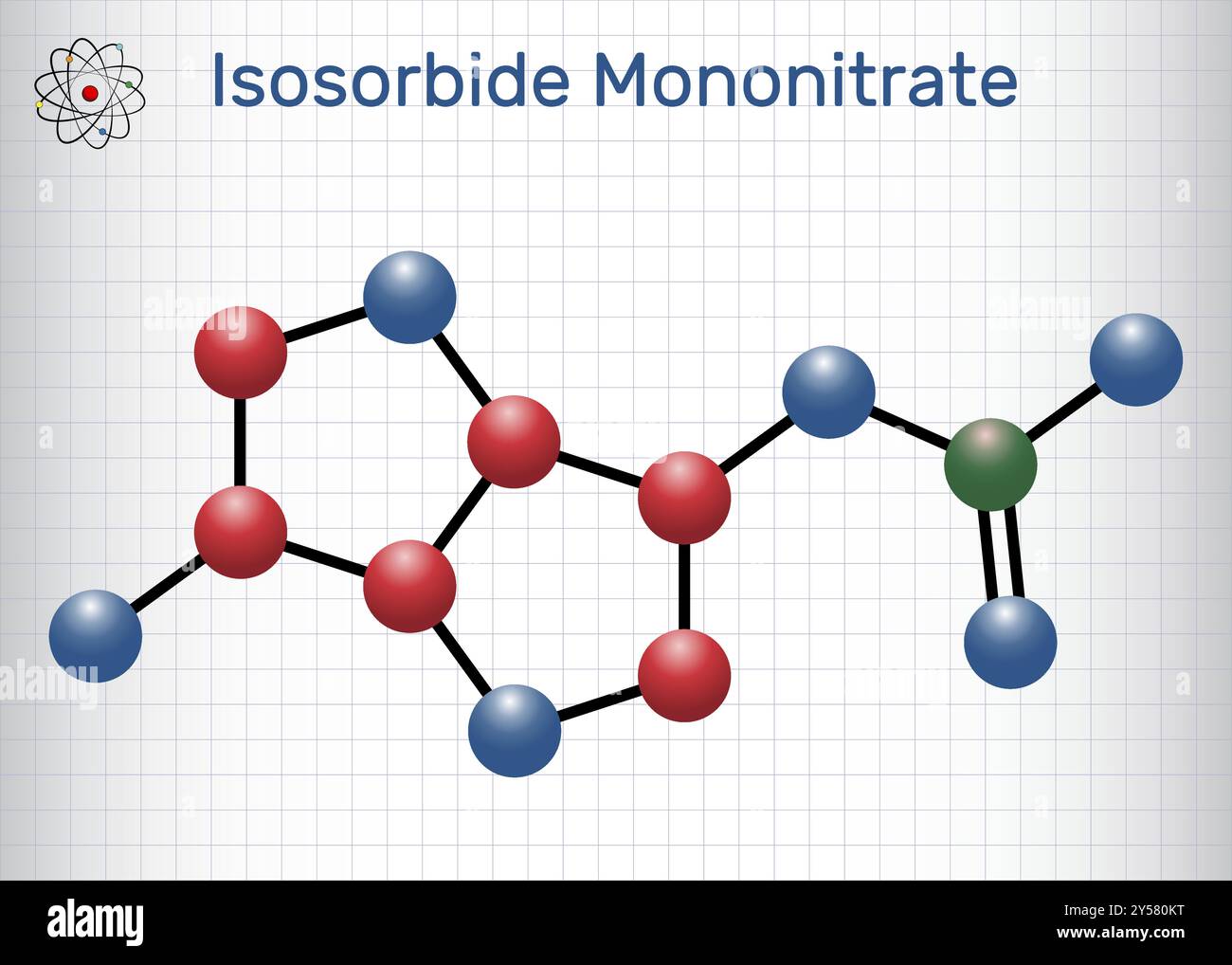 Isosorbide mononitrate molecule. Used to treat angina caused by ...