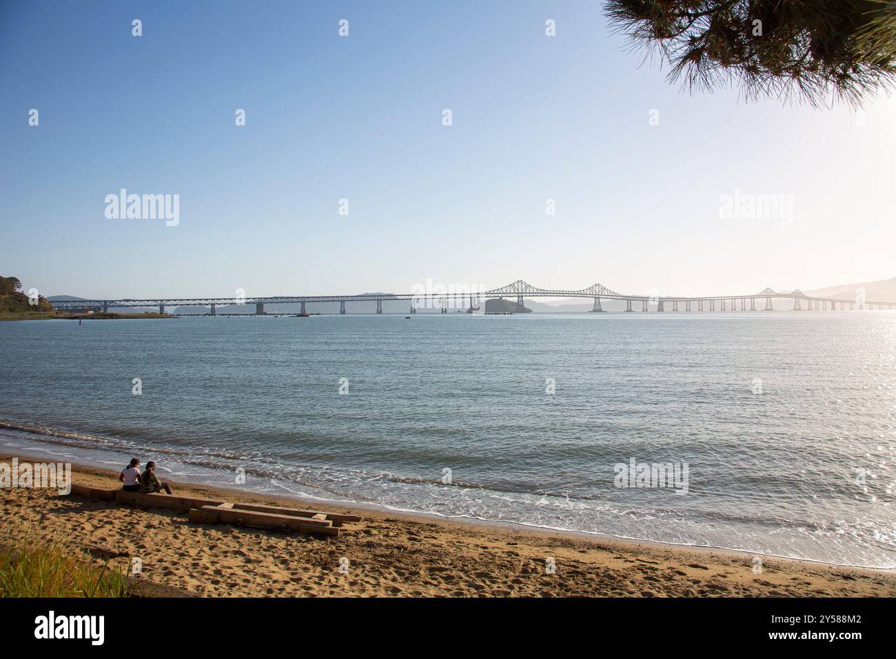 Point Molate Beach Park, Richmond, California, picnic area with views of upper San Francisco Bay ...