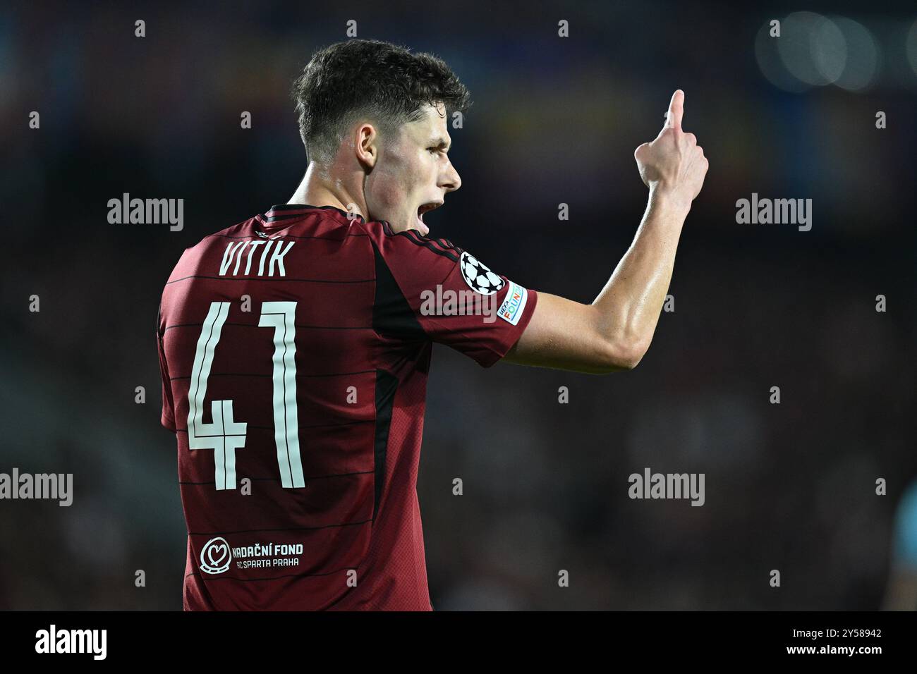 PRAGUE, CZECH REPUBLIC - SEPTEMBER 18: Martin Vitik of AC Sparta Praha ...
