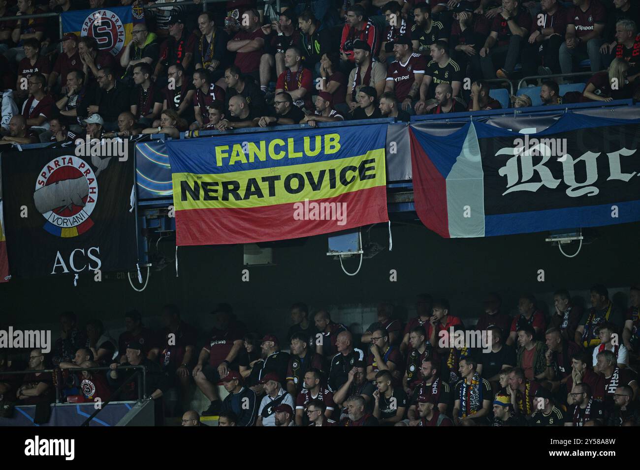 PRAGUE, CZECH REPUBLIC - SEPTEMBER 18: fans of AC Sparta Praha during ...